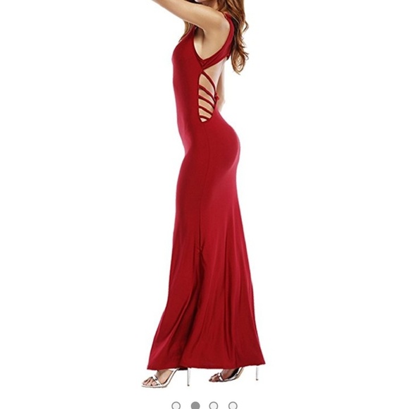 Dresses | Long Red Backless Cutout Mermaid Dress L | Poshmark